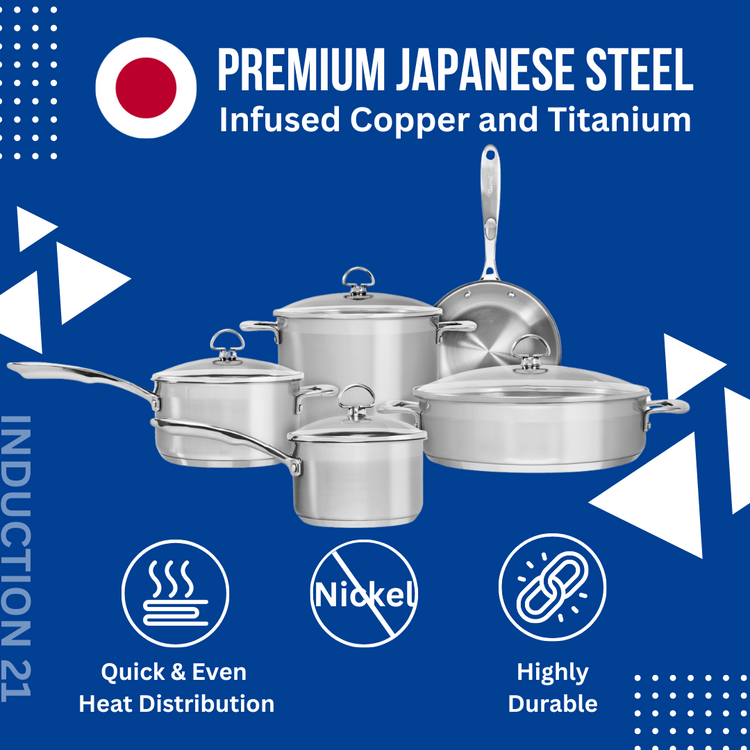 Induction 21 Steel Cookware Set (9 Pc.) – Chantal